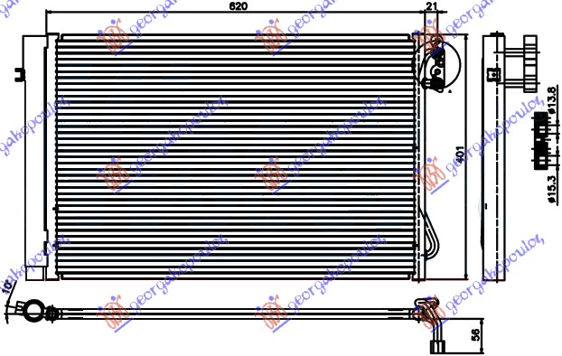 HLADNJAK KLIME 1.6-2.0-2.5.3.0 BENZIN (58.7×40) BMW X1 (E84) (2009-2013) (OEM: 64536930038, 64536930040, 64539206297)