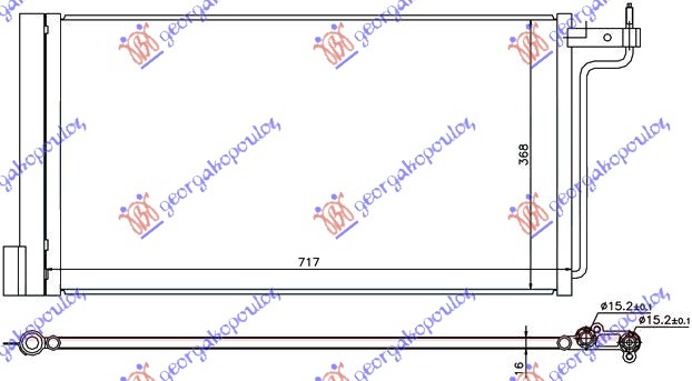 HLADNJAK KLIME 1.6 BENZIN 2.0 DIZEL (69.5×35.8) FORD FOCUS (2011-2014) (OEM: 1684204)