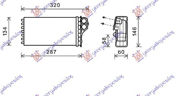 GREJAC KABINE (M)+/ – AC 03 – (246x134x35)1SC CITROEN XSARA PICASSO (1999-2007) (OEM: 6448N3)