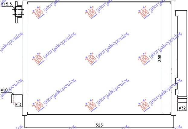 HLADNJAK KLIME BENZIN-DIZEL (51×39.7×1.2)12 VENTI DACIA LODGY (2012-) (OEM: 921001908R, 921006454R, 921006843R)