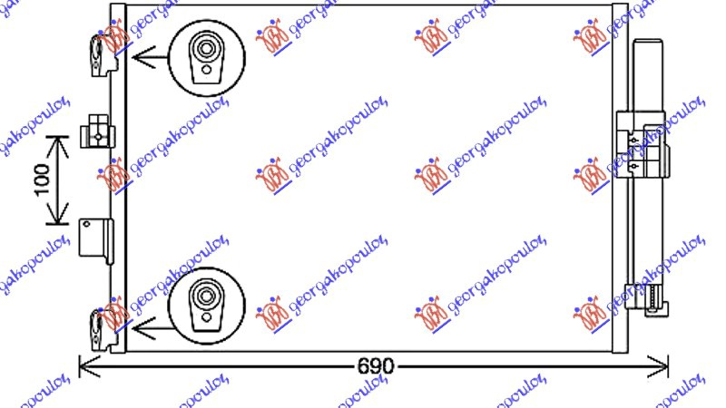 HLADNJAK KLIME 1.5 TDCi/Econetic (591×378) FORD FOCUS C-MAX (2014-) (OEM: 1828970, DV6119710AB)