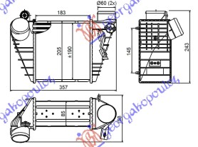 HLADNJAK INTERCOOLER BENZIN-DIZEL (18.3×19.5×8.5)18mm SEAT TOLEDO (1999-2004) (OEM: 1J0145803G)