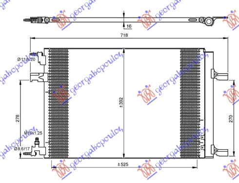 HLADNJAK KLIME BENZIN DIZEL (520x390x16) CHEVROLET ORLANDO (2011-) (OEM: 13267648)