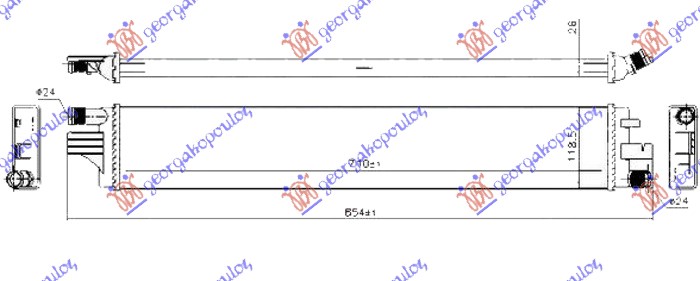 HLADNJAK DODATNI 2.3 DIZ (7 10 x 120 x26) RENAULT MASTER/MASCOTT (2009-2015) (OEM: 2147000Q0A, 214C10001R, 4421154)