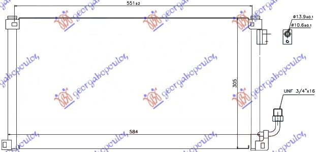 HLADNJAK KLIME (54.5×31.4) PEUGEOT 106 (1996-2003) (OEM: 6455.Z1, 6455Z1)