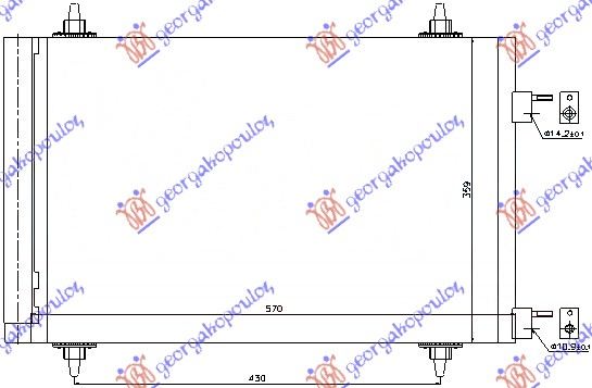 HLADNJAK KLIME BZ/DS (53.5×36.1)SA STRANE CITROEN C4 PICASSO (2007-2014) (OEM: 6455.CY, 6455CY)