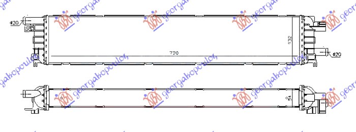 HLADNJAK MOTORA DODATNI 3.0/S4 BENZIN 720x135x52 AUDI A6 (2010-2014) (OEM: 8K0145804B, 8K0145804E, 8K0145804F)