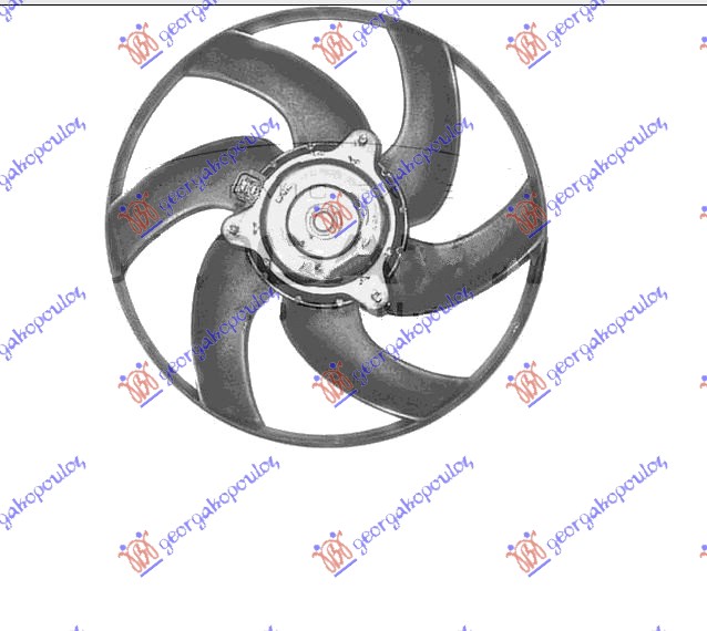 VENTILATOR (MOTOR+OKVIR)DIZEL 335mm PEUGEOT 306 (1999-2000) (OEM: 1250F1, 1254.74, 125364)