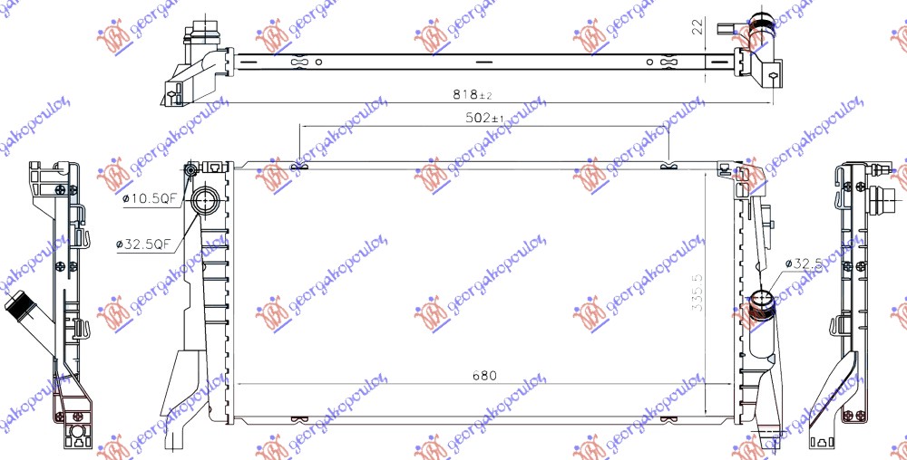 HLADNJAK 1.5 (2 16i / 2 18i) BENZIN MANUELNI-A / T MINI CLUBMAN (F54) (2015-) (OEM: 17117617593, 17117617594, 17117617595)