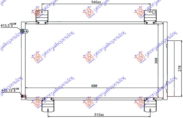 HLADNJAK KLIME 2.2 CDTi (68.5x37x1.6) HONDA ACCORD (2008-2015) (OEM: 80100-TL0-G01, 80100TL0G01)