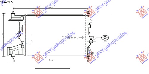 HLADNJAK MOTORA 1.4- 1.6 TURBO BENZINZ (58×39.5)MAN OPEL ASTRA J 4D (2013-) (OEM: 1300302, 13267656, 39074665)