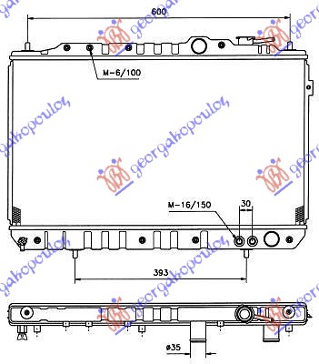 HLADNJAK MOTORA 1.5 8V – 1.6 – 1.8 16V+/ – A/C 67×37.6 HYUNDAI LANTRA (1990-1992) (OEM: 2531028200)