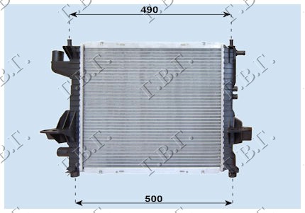 HLADNJAK MOTORA 1.1-1.2 I +A/C (43×39.5) RENAULT TWINGO (2000-2007) (OEM: 7701045211, 7701499801)