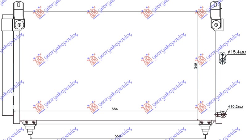 HLADNJAK KLIME BENZIN (620x350x16) LEXUS IS I (1999-2005) (OEM: 8705053020, 8846053010)