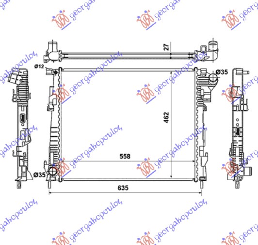 HLADNJAK 2.0CDTi – AC (56×44.9)BEZ START/STOP RENAULT TRAFIC (2006-2014) (OEM: 2140000Q0C, 4416948, 93854164)