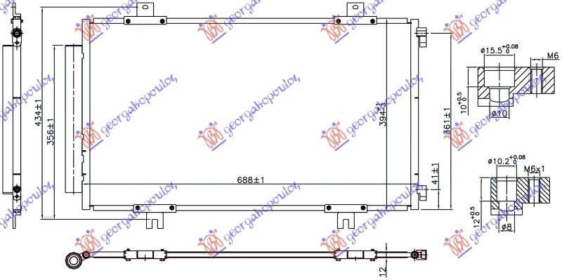 HLADNJAK KLIME 1.6 16v BENZIN (688x394x 12) SUZUKI VITARA (2019-) (OEM: 9531061M10)