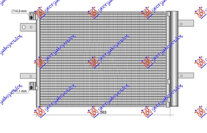 HLADNJAK KLIME 1.2- 1.6BENZIN 1.6-2.0 DIZ 563×4 16 PEUGEOT 5008 (2016-2020) (OEM: 3552498, 9817275680)