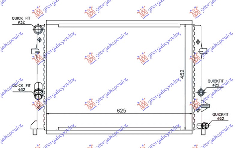 HLADNJAK MOTORA 1.2 TSI (62.5×45.2×34) VW CADDY (2010-2015) (OEM: 1K0121251CL)