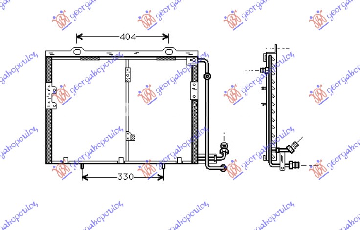 HLADNJAK KLIME 2.0 – 2.3 – 3.2 BENZIN (55.2×40.6×25 MERCEDES CLK (W208) (1997-2002) (OEM: 2028300970)