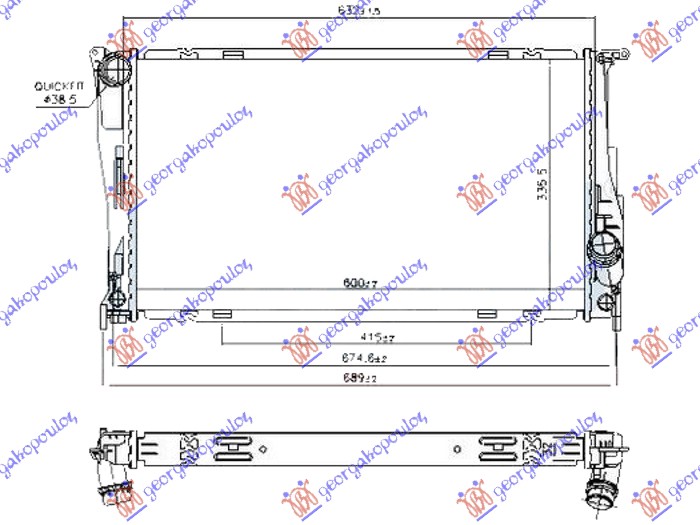 HLADNJAK MOTORA 3.0 BENZIN AUTOMATIK (600x340x32) BMW SERIES 1 (E82/88) COUPE/CABRIO (2007-2013) (OEM: 17117547059)