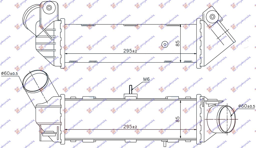 HLADNJAK INTERKULERA 1.8T BENZIN – 1.9TDI DIZEL VW CADDY VAN (1996-2004) (OEM: 6K0145805C, 6K0145805F)