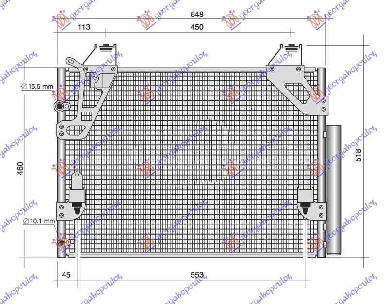 HLAD. KLIME 2.5 DIZ (648×440) DUPLA KAB. TOYOTA HI-LUX 2WD/4WD (2012-2015) (OEM: 8846005010, 8846005050, 884600K010)