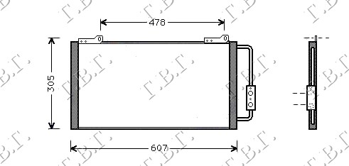 HLADNJAK KLIME SVI MODELI (56.5×29.2×1.6) ROVER 45 (2000-2005) (OEM: JRB100310)