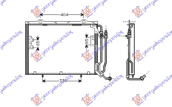 HLADNJAK KLIME 2.2D16V CDi (54.5x41x1.6) MERCEDES C CLASS (W202) (1993-1999) (OEM: 2028301070)