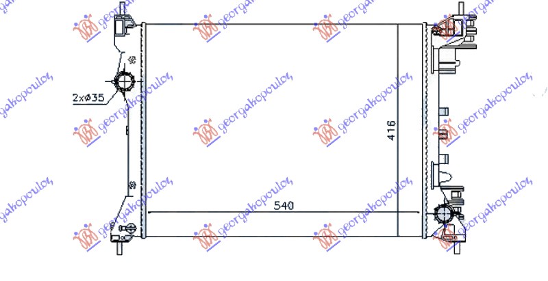 HLADNJAK MOTORA 1.4i16V +/ – A/C (54×41.5×1.6) ALFA ROMEO MITO (2008-) (OEM: 50512102)