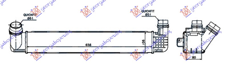 HLADNJAK INTERKULER 2.0 TCE BENZIN / 1.6- 1.9 dCi DIZ RENAULT FLUENCE (2010-2013) (OEM: 144960022R, 144960734R, 144968116R)