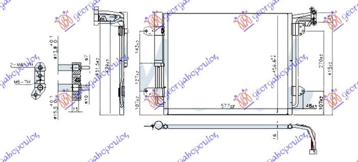 HLADNJAK KLIME 1.4BEN 2.0DIZ 15- (54×45) VW TIGUAN (2011-2016) (OEM: 5N0820411F, 5ND820411E)