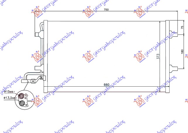 HLADNJAK KLIME BENZIN / DIZEL VOLVO C30 (2007-2010) (OEM: 8623401, 9124389, 31292022.4)