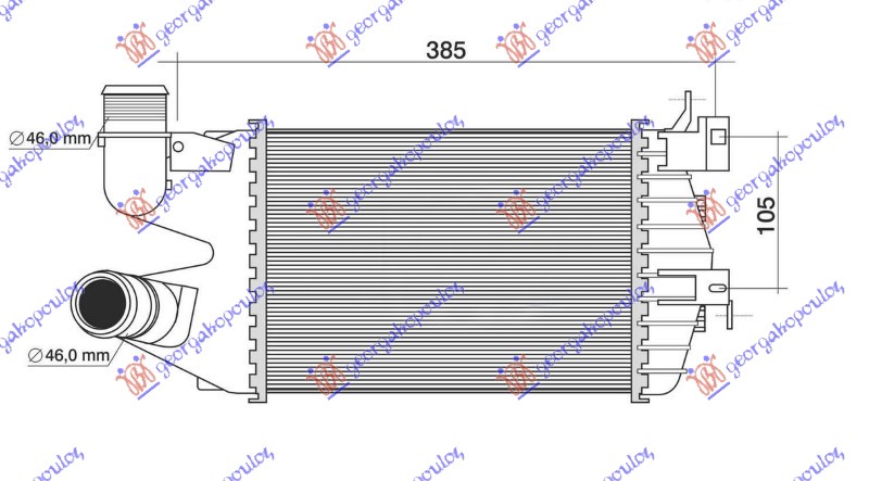 HLADNJAK INTERCOOLER 1.7 CDTi DIZ 08- 26×18 OPEL ZAFIRA (2005-2012) (OEM: 6302083, 13240831)