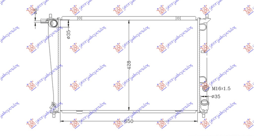 HLADNJAK 2.4 ICC 8V +/ – A/C (65×44.5) HYUNDAI H1 VAN (1998-2007) (OEM: 25310-4A000, 253104A000)