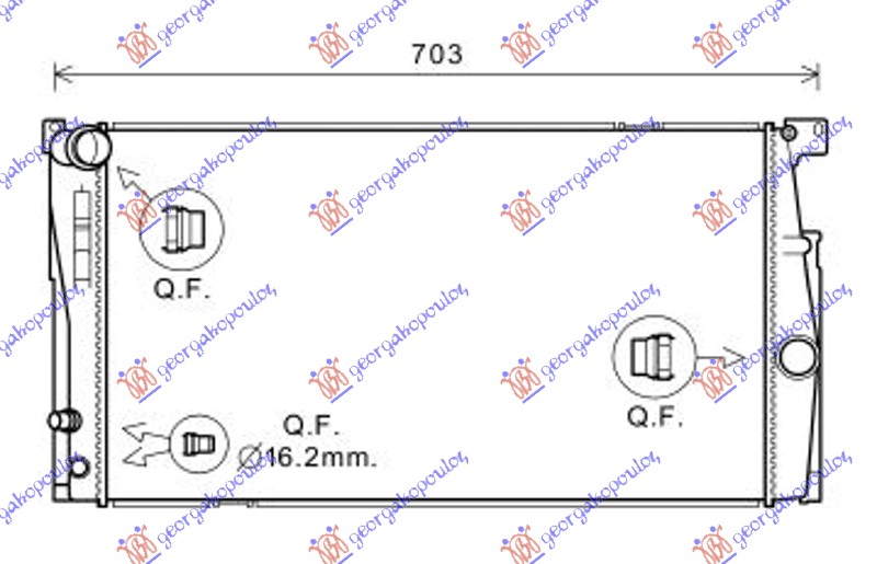 HLADNJAK MOTORA 1.6-2.0 BENZIN MANUAL (60×34.5×3.2) BMW SERIES 5 (F10/11) (2010-2013) (OEM: 17117626558, 17117626560, 17118672012)