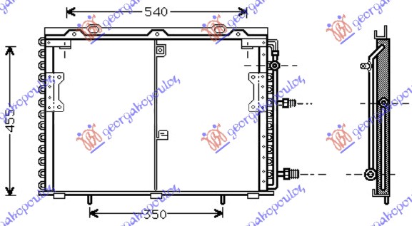 HLADNJAK KLIME BENZIN-DIZEL (60x46x2.5) MERCEDES S CLASS (W140) (1990-1998) (OEM: 1408300070, 1408300870)