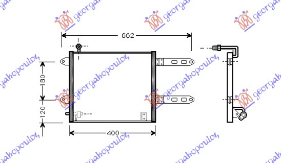 HLADNJAK KLIME (33.5×36.5×2.1) VW LUPO (1998-2005) (OEM: 6N0820413B, 6X0820413A)