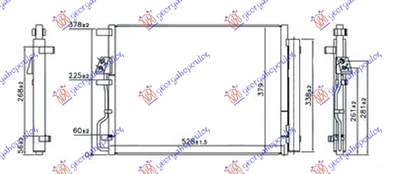 HLADNJAK KLIME 1.6 BENZIN 2.0 DIZEL (50×37) KOREJA KIA SPORTAGE (2015-2018) (OEM: 97606D3010, 97606D3050)