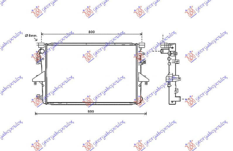 HLADNJAK MOTORA 2.0 T.D MANUAL (7 1×47) VW TRANSPORTER (T5) (2010-2015) (OEM: 7E0121253A)