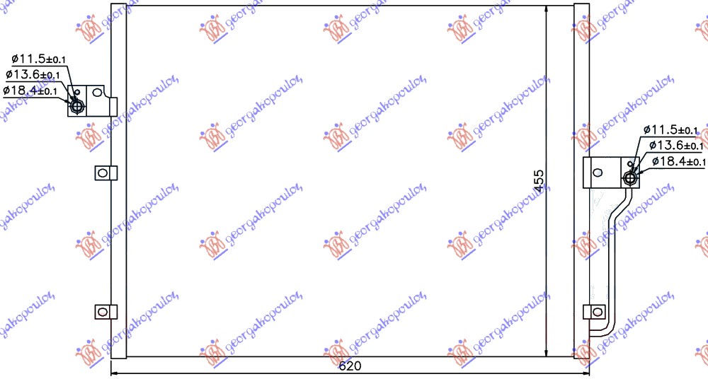 HLADNJAK KLIME 2.0 Xdi DIZEL (620 x455x 16) SSANGYONG REXTON (2004-2010) (OEM: 68400-09000, 6840009000, 6840009001)