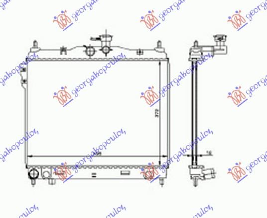 HLADNJAK 1.6CC +/-AC(50×38)(VENTILATOR33cm) HYUNDAI GETZ (2002-2005) (OEM: 25310-1C010, 253101C010)