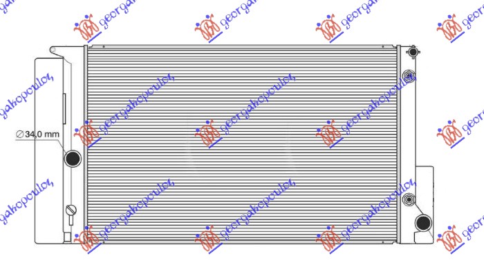 HLADNJAK MOTORA 1.3- 1.4- 1.6- 1.8 BENZIN ?UTO 60 0 x375 TOYOTA AVENSIS (T27) (2012-2015) (OEM: 164000D400, 164000D480, 164000D481)