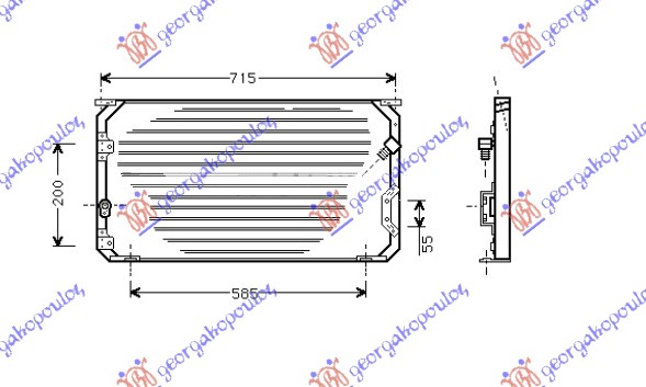 HLADNJAK KLIME (69×34) 93 – 96 (7.2/15.5) TOYOTA COROLLA (E 10) L/B (5D) (1992-1996) (OEM: 88460-12460, 8846012460)