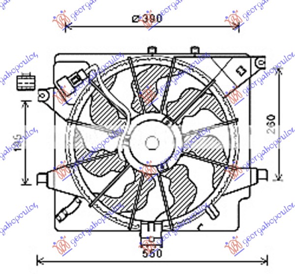 VENTILATOR KOMPLET (TIP HALLA) HYUNDAI i30 3D (2013-2017) (OEM: 25380-A5800, 25380A5800)