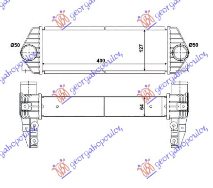 HLADNJAK INTERKULERA 1.8 Di/TDCI DIZEL 07 – FORD TRANSIT CONNECT (2003-2010) (OEM: 1406195, 1432312, 4999282)