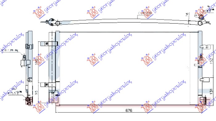 HLADNJAK KLIME 3.0-3.2 BEN 2.7-3.0 DIZ 676×335 AUDI Q5 (2008-2012) (OEM: 8T0260401C, 8T0260403C)