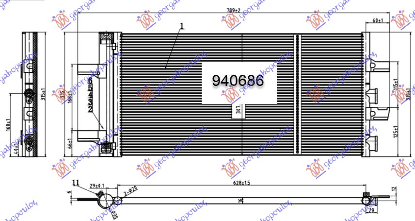 HLADNJAK KLIME SVI MODELI DIZEL / 2.0 (220i) BENZIN BMW X1 (F48) (2019-) (OEM: 9271207, 64539271207)