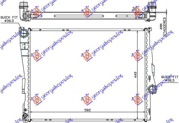 HLADNJAK MOTORA (580x450x26) (LEMLJEN) BMW SERIES 3 (E46) SDN (1999-2002) (OEM: 1611573, 17119071517)