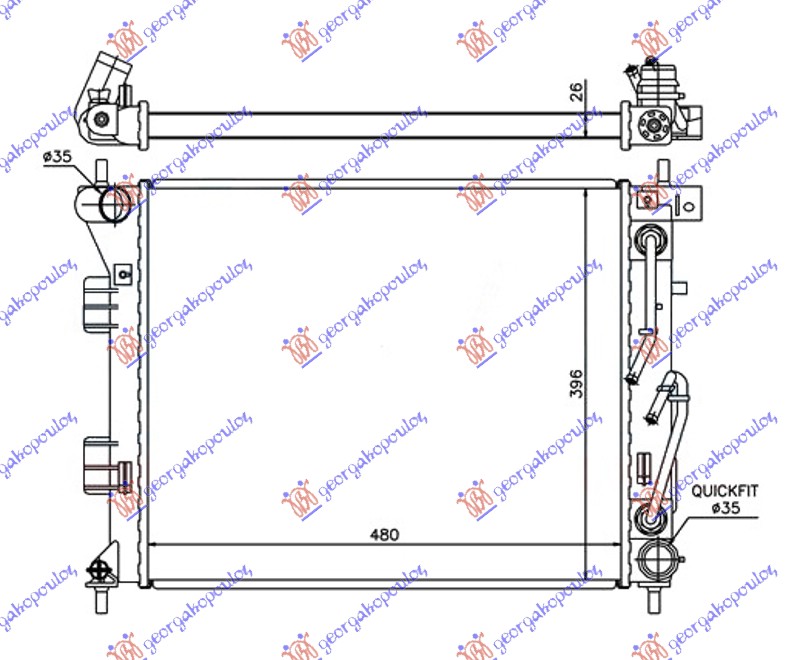 HLADNJAK 1.6 CRDi AUTOMATIK DIZEL (480x395x26) KIA CEED 5D (2013-2015) (OEM: 25310A5850, 25310A5950)