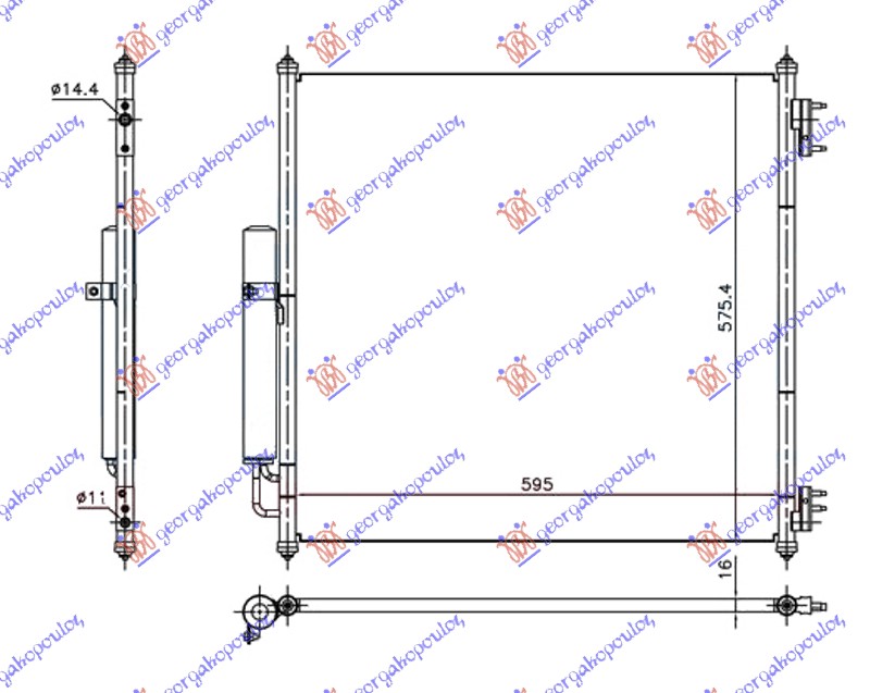 HLADNJAK SVI BENZINZ-DIZEL (559x575x 16) RANGE ROVER SPORT (2013-2018) (OEM: LR034503, LR035791, LR137975)